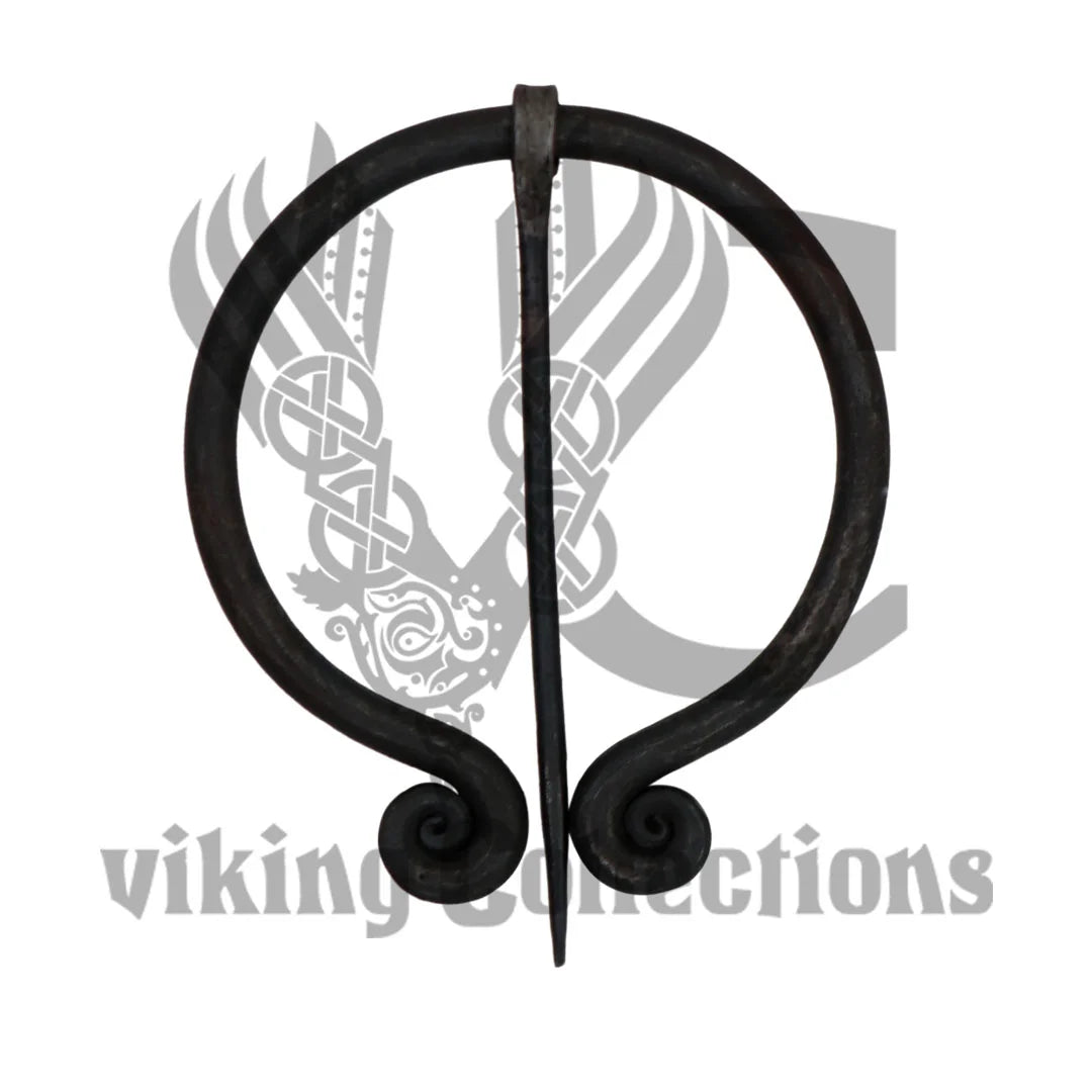 Early Medieval Fibula Hand Forged Iron Functional Cloak Clasp – Viking ...