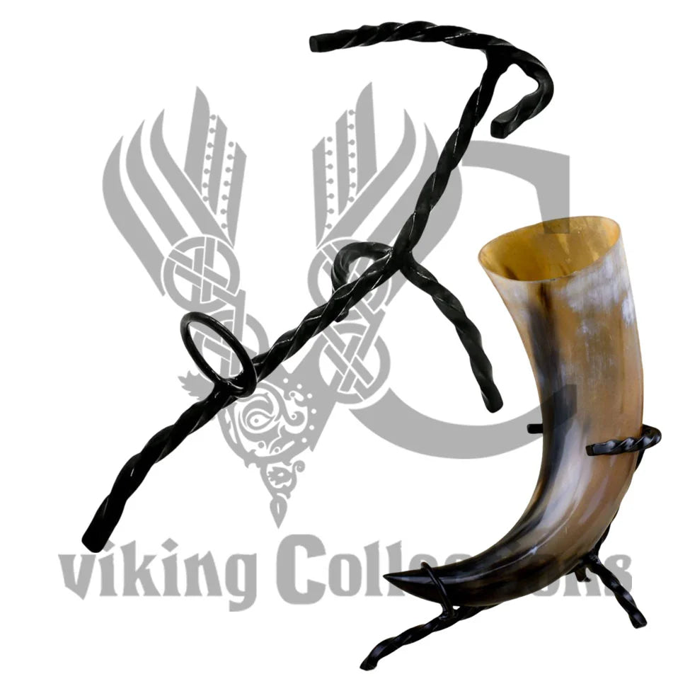 Hand Forged Iron Stand | Holder for Viking Drinking Horn – Lord of Bat ...
