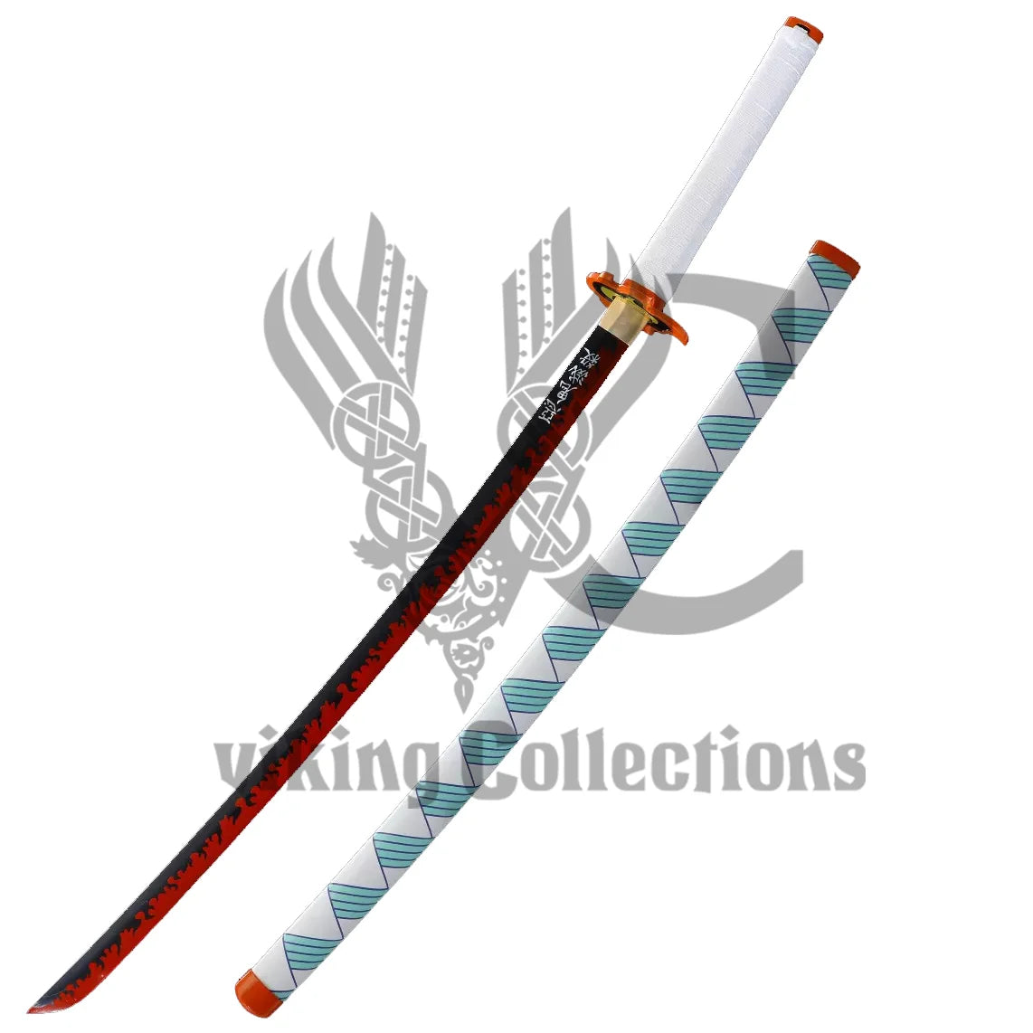 Kyojuro Rengoku Red Nichirin Sword Demon Slayer Replica Swords – Viking ...